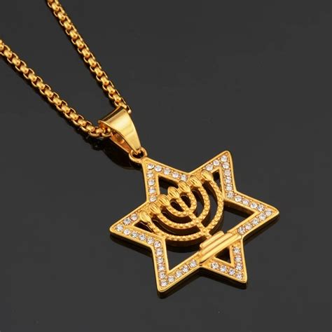 Jewish Magen Star Of David Necklace Women Men Israel Judaica Hebrew