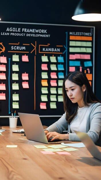 Agile Framework Board For Lean Product Development With Scrum Or Kanban Methodology Project