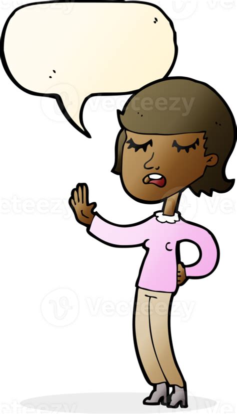 Cartoon Woman Ignoring With Speech Bubble 45185000 Png