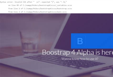 Html Bootstrap 4 Sass Error Stack Overflow