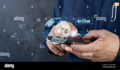 Chatbot Chat With Ai Artificial Intelligence Conceptbusinessman Use Smartphone Chatting With Ai