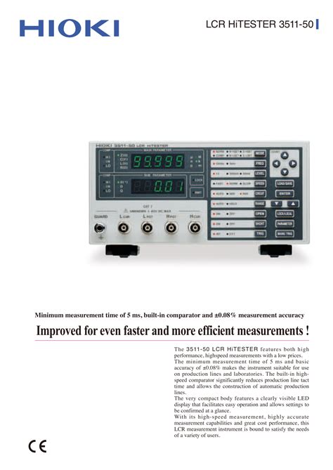 Ie Coltd 3511 50 Lcr Meter เครื่องวัดแอลซีอาร์ Hioki Ie Coltd
