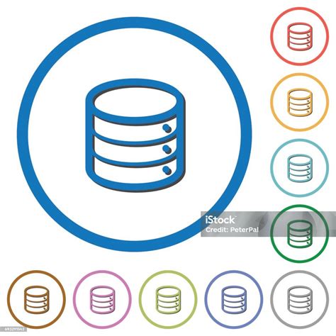 Ikon Database Dengan Bayangan Dan Kerangka Ilustrasi Stok Unduh Gambar Sekarang Bahasa