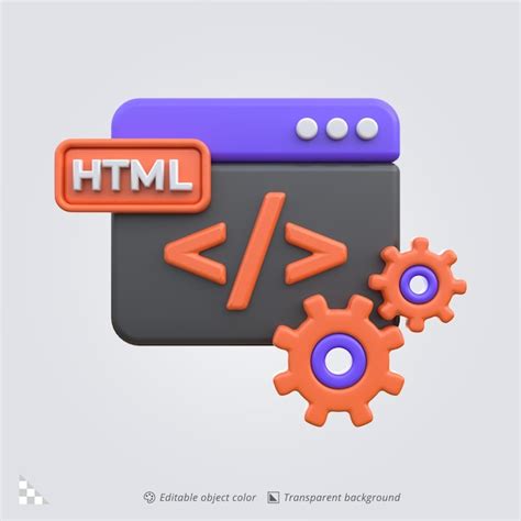 Renderização De ícones 3d De Desenvolvimento Web Html Psd Premium