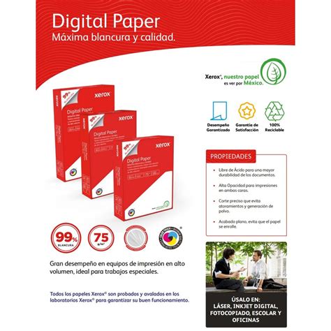 Papel Xerox Digital Doble Carta 500 Hojas Officemax Office Max