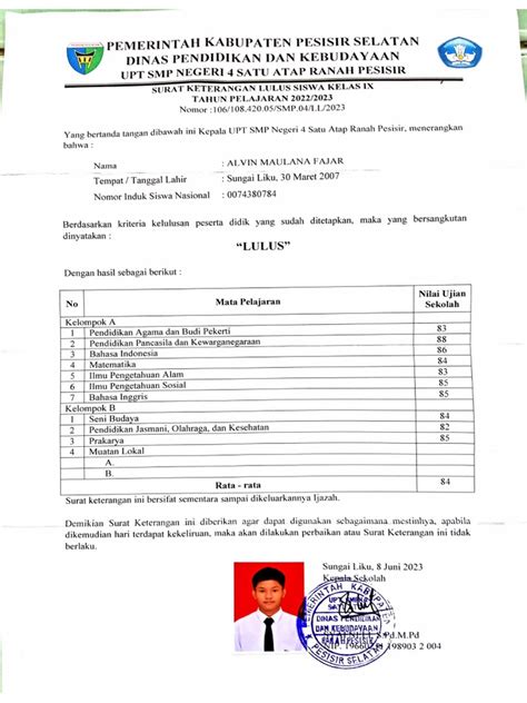 Surat Kelulusan Pdf