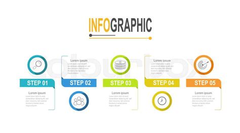 5 Steps Rectangle Infographic Template Business Data Illustration Stock Vector Colourbox