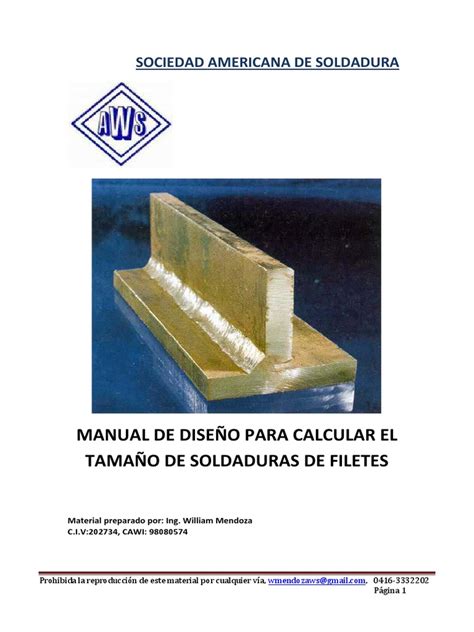 Diseño De Soldaduras De Filetes Aws Pdf Soldadura Construcción