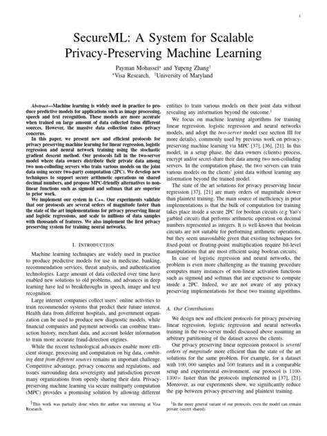 2017 Privacy Preserving Pdf Artificial Neural Network Machine Learning