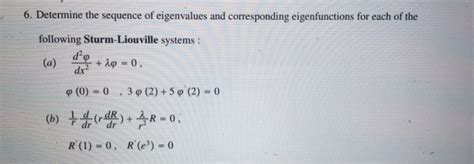 Solved 6 Determine The Sequence Of Eigenvalues And