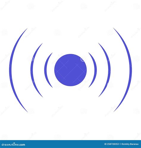 Sonar Signal Wave Vector Icon Round Pulse Sonic Frequency Graphic