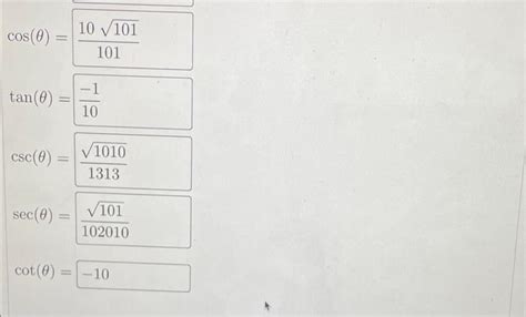 Solved Calculate The Values Of The Six Trigonometric Chegg