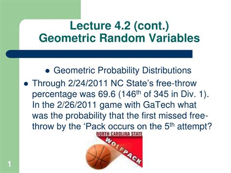 Ppt Lecture 42 Cont Geometric Random Variables Powerpoint