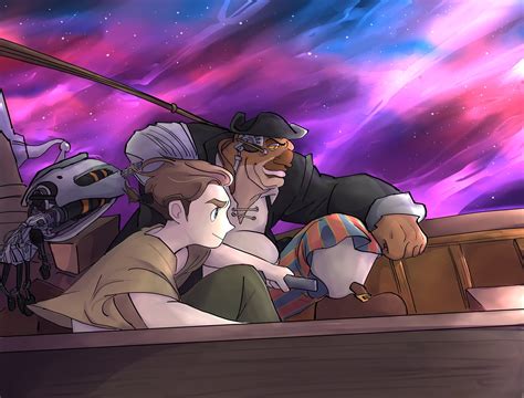 Jim Hawkins And Long John Silver Treasure Planet Drawn By Dimkoo