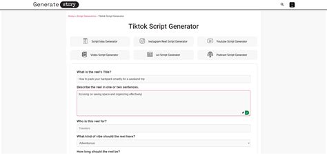 Tiktok Script Generator Free Unlimited Generate Story