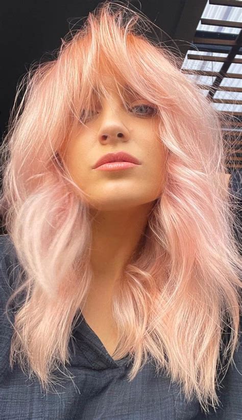25 Peach Hair Colour Ideas Thatre Perfect For Summer Shaggy Peach Pink