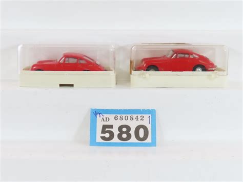 Faller Ams H0 Model Train Vehicles 2 2x Faller Ams Porsche 356 In Red Auction Online