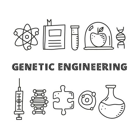 Poster With Lettering And Doodle Genetic Engineering Icons 27156993 Vector Art At Vecteezy