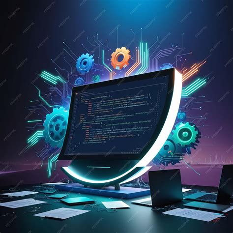 Digital Software Technology Development Concept Premium Ai Generated Image
