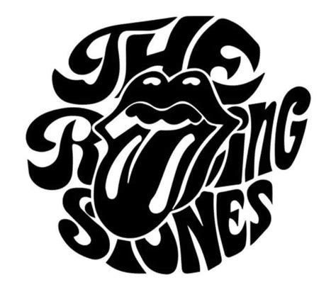 Rolling Stones Sticker Black And White Tongue Design