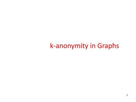 Ppt K Anonymity In Graphs Powerpoint Presentation Free Download Id