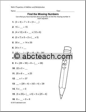 Interactive Notebook Math Properties Of Addition And Multiplication Abcteach