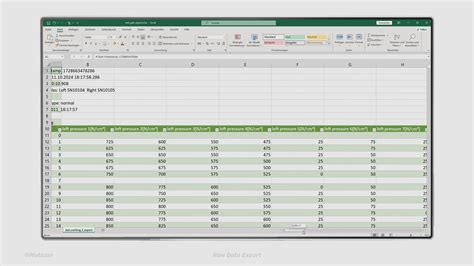 Moticon OpenGo Tutorial On How To Use Raw Data Export Structure