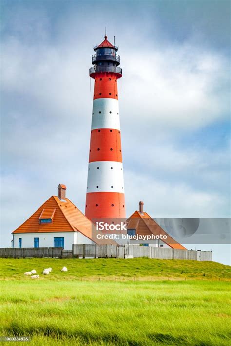 Westerheversand Lighthouse North Sea Schleswigholstein Germany Stock