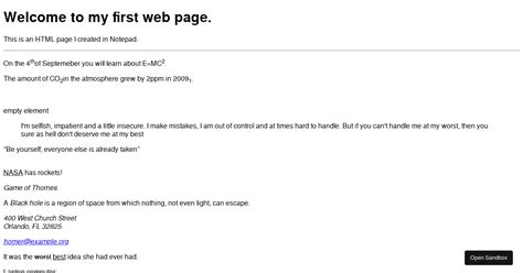 First Testhtml Codesandbox
