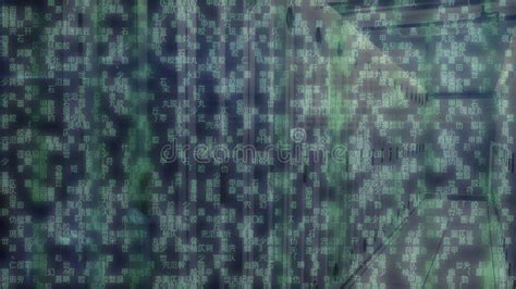 Animation Of Data Processing Over Empty Computer Server Room Stock