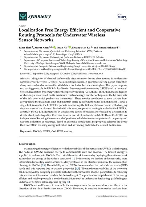 Pdf Localization Free Energy Efficient And Cooperative Routing