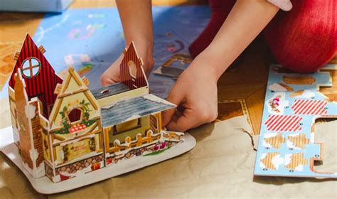 3d пазл Новорічний будиночок Пазл із картону для дітей та дорослих Новорічна прикраса під ялинку