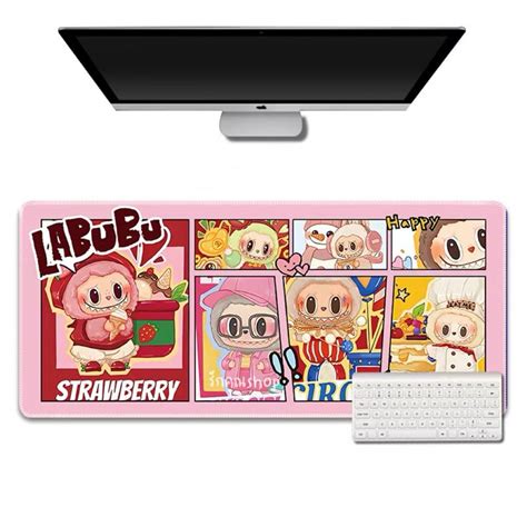 พร้อมส่งจากไทย แผ่นรองเมาส์ 80x30 ซม ลายการ์ตูน ลาบูบู้ Labubu Mouse Pad แผ่นรองกันลื่น ขนาด