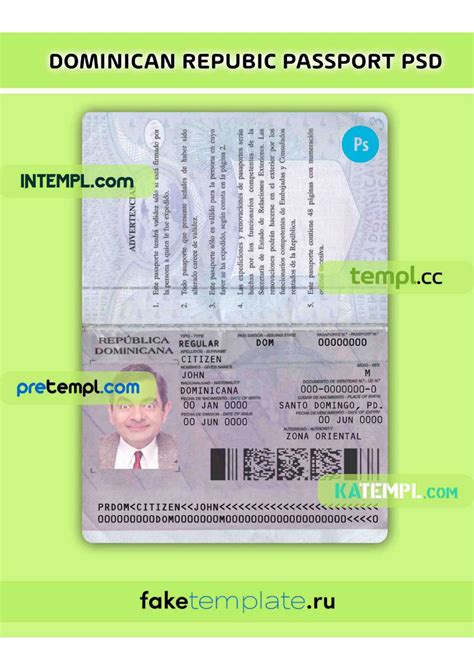 Dominican Republic Passport Psd Download Templateversion 2 By