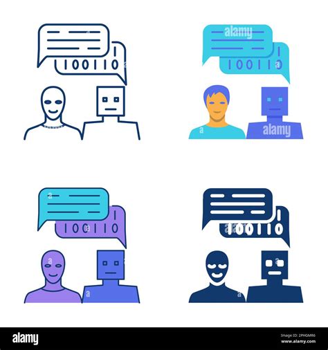 natural language processing icon set in flat and line style nlp symbol