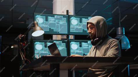 sistema de hacking criminoso de ti à noite usando vírus para produzir
