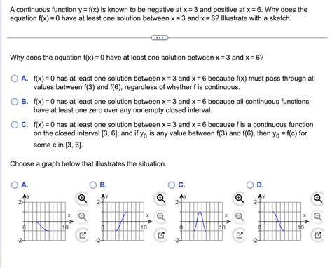 Solved A Continuous Function Y F X Is Known To Be Negative