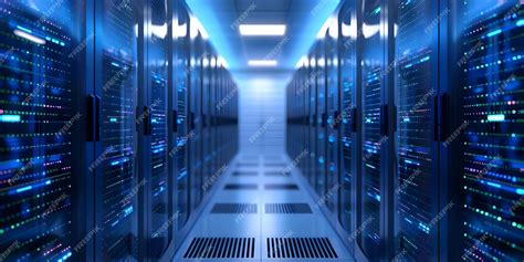 cloud computing and networking equipment in a digital server room with