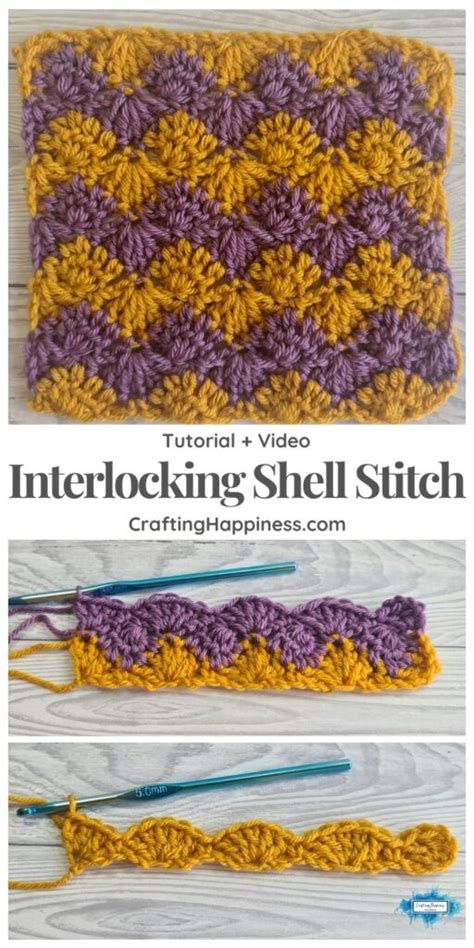 Interlocking Shell Stitch Crochet Tutorial And Video Crafting Happiness