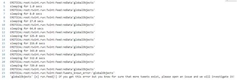critical root n twint feed nodata globalobjects · issue 1257 · twintproject twint · github