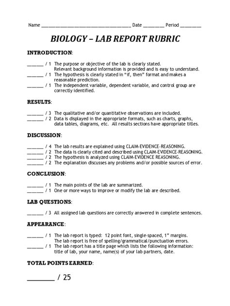Fillable Online Biology Lab Report Sample Fax Email Print PdfFiller