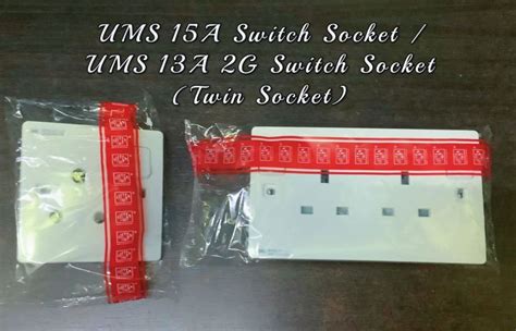 Ready Stock Ums 15a Switch Socket Ums 13a 2g Switch Socket Twin