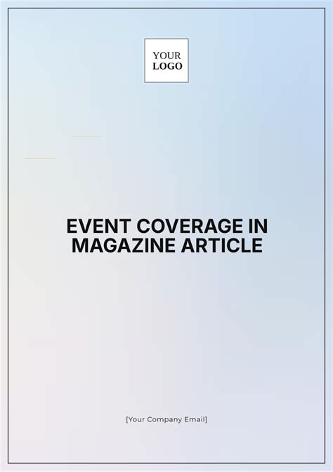 Free Event Coverage In Magazine Article Template To Edit Online