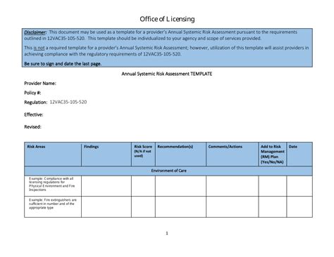 Virginia Annual Systemic Risk Assessment Template Fill Out Sign