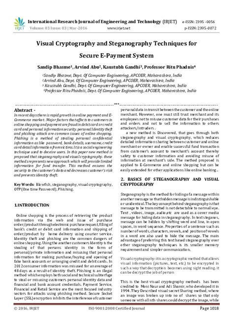 Pdf Visual Cryptography And Steganography Techniques For Secure E Payment System
