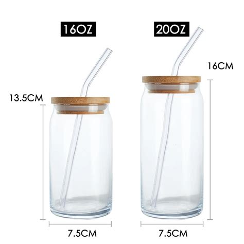 16oz Glass Libby Frosted Can Sustainable Drinking Cups