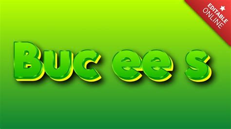 Buc Ees Efekt świeżego Zielonego Tekstu Generator Efektów Tekstowych