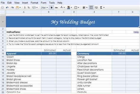 Google Doc Wedding Planning Template