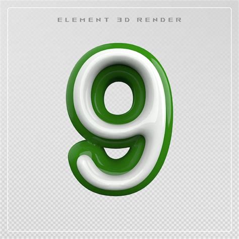 Premium Psd 3d Number 9