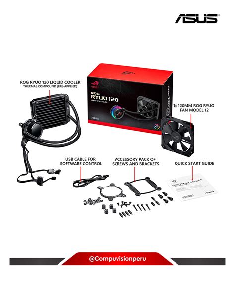 COOLER DE CPU ASUS ROG RYUO 120 HYDRO WITH COLOR OLED AURA SYNC RGB AND ...